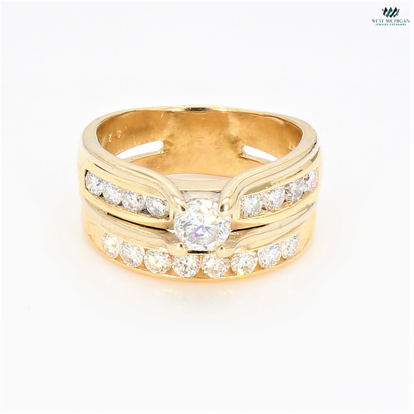 14K Yellow Gold Diamond Bridal Ring Set| 0.50 CT Center| 1.50 CT TDW| 9 ...
