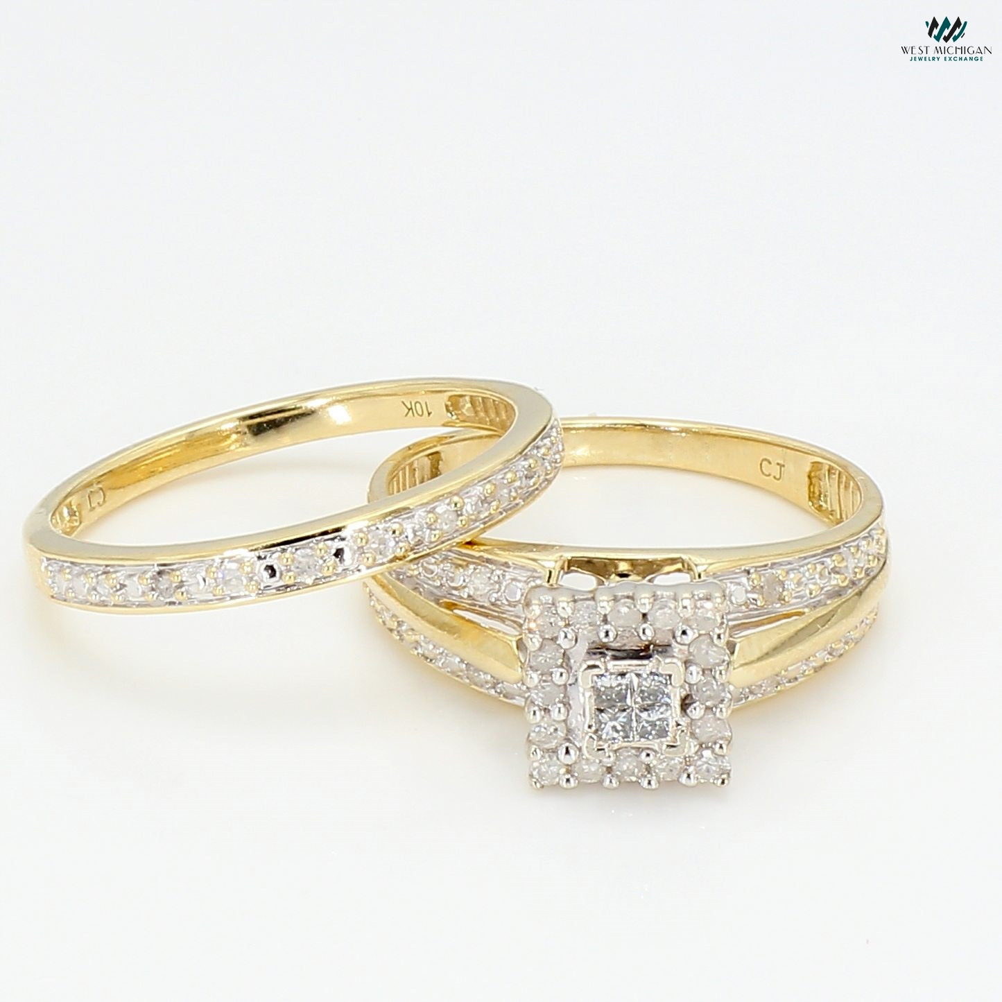 10K Yellow Gold Diamond Bridal Ring Set| 0.50 CT TDW| 4.6 Grams| Size 7 ...