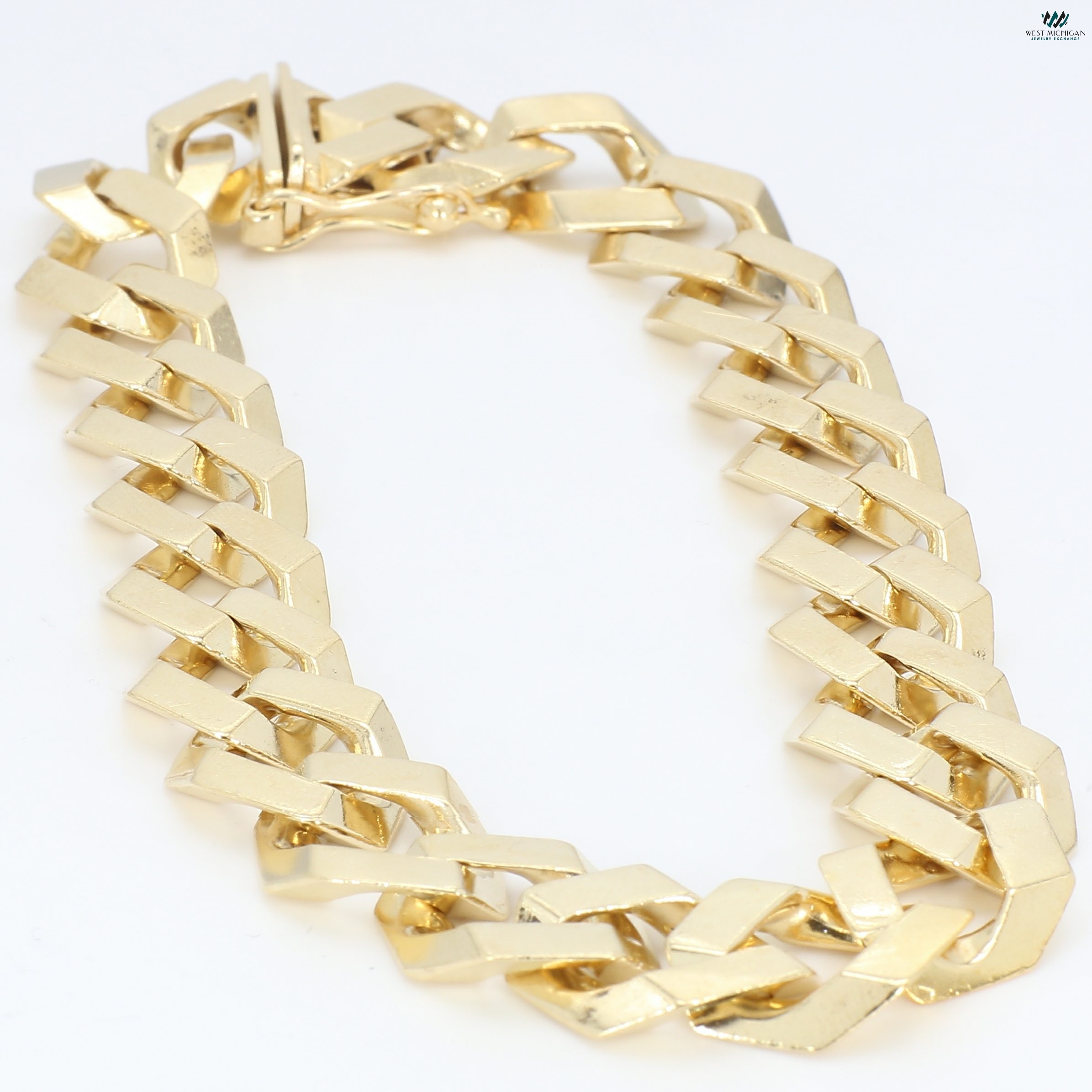 14K Yellow Gold Monaco Chain Cuban Edge Gold Bracelet| 47.56 Grams ...