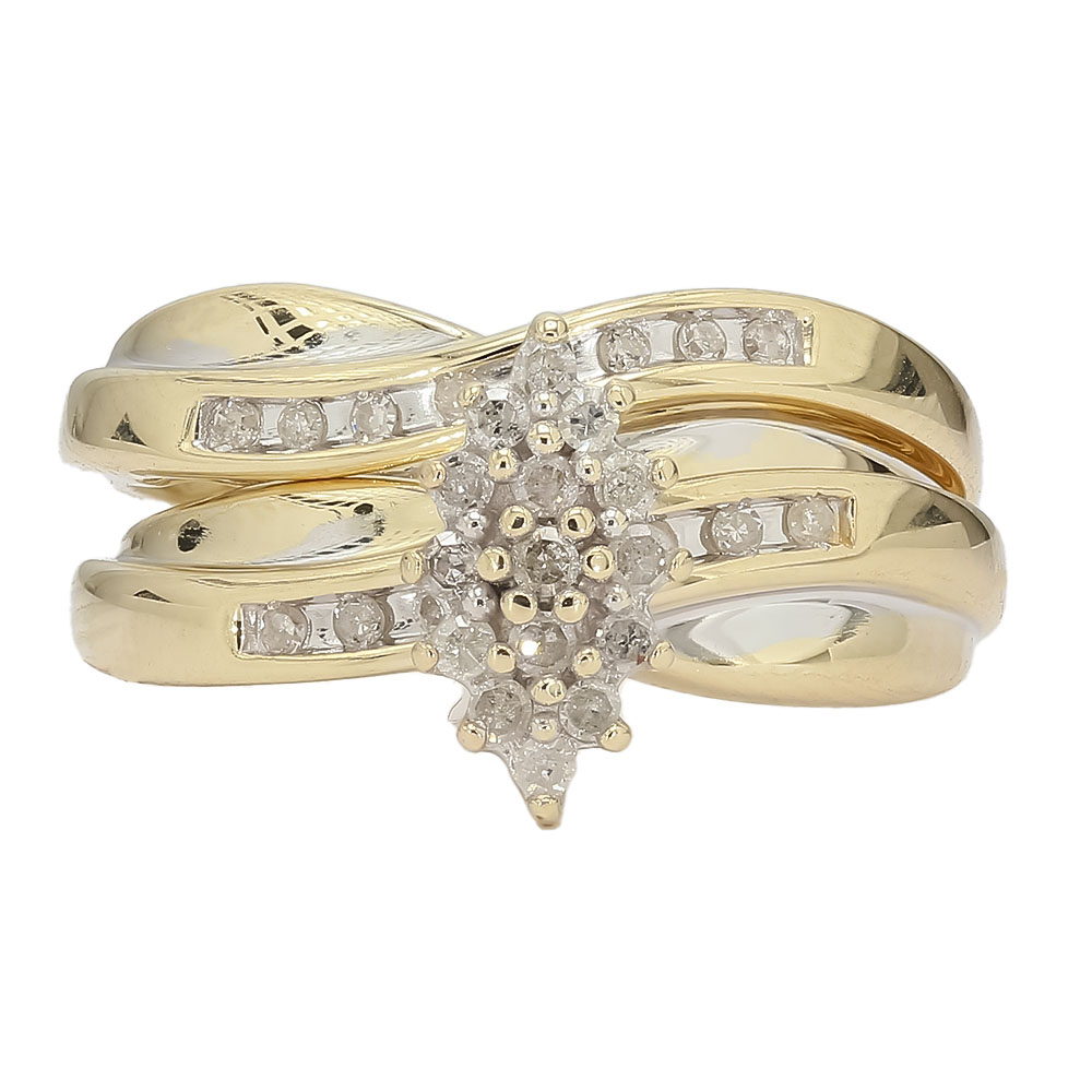 10K Yellow Gold Diamond Bridal Ring Set| 0.50 CT TDW| 5.2 Grams| Size 6 ...